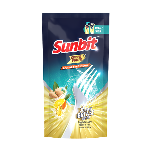Sunbit Ginger Power Liquid Dishwash Refill Pack 250ml - Herlan