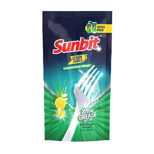 Sunbit Lemon Force Liquid Dishwash Refill Pack 250ml - Herlan