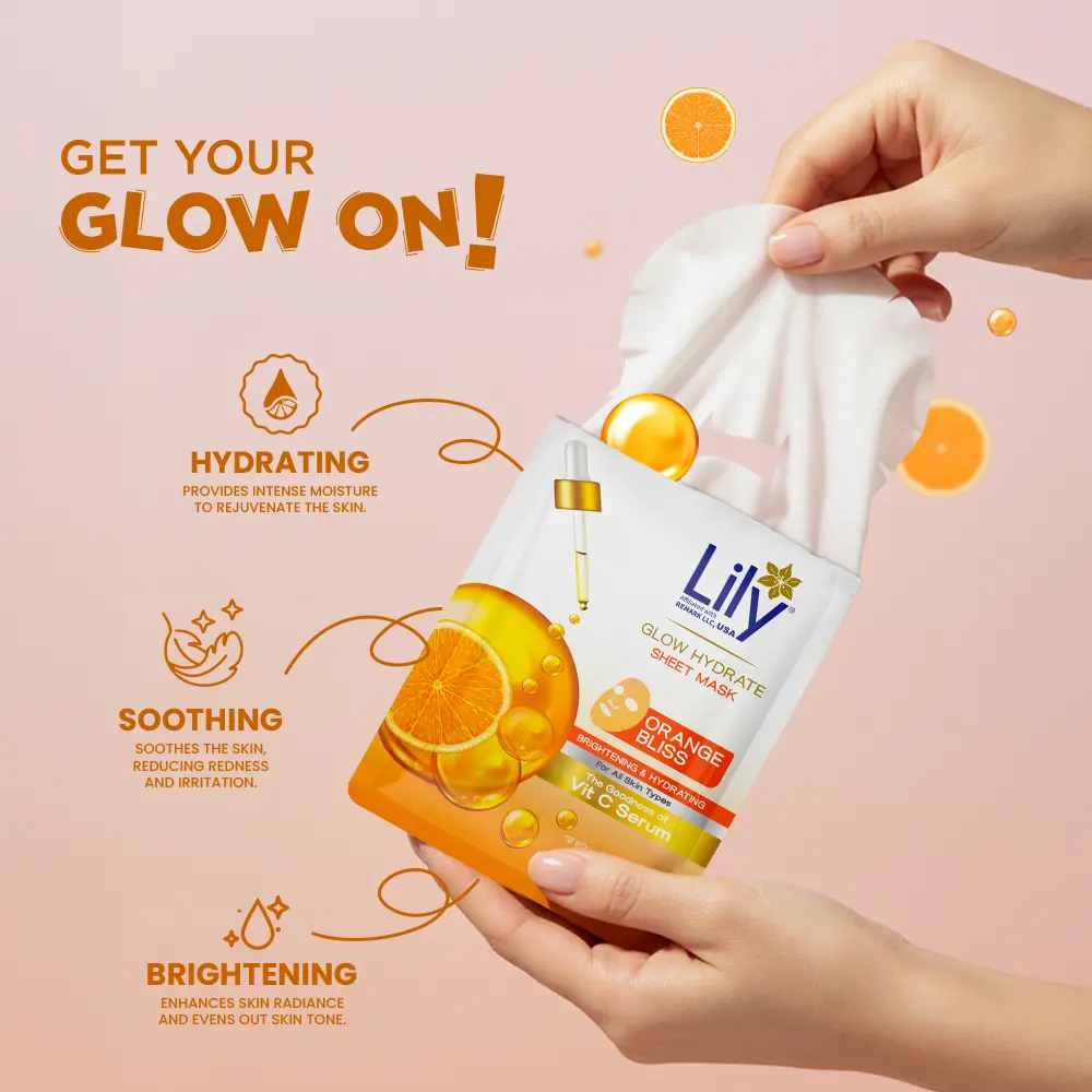 Lily Glow Hydrate Sheet Mask Orange Bliss 25ml - Herlan